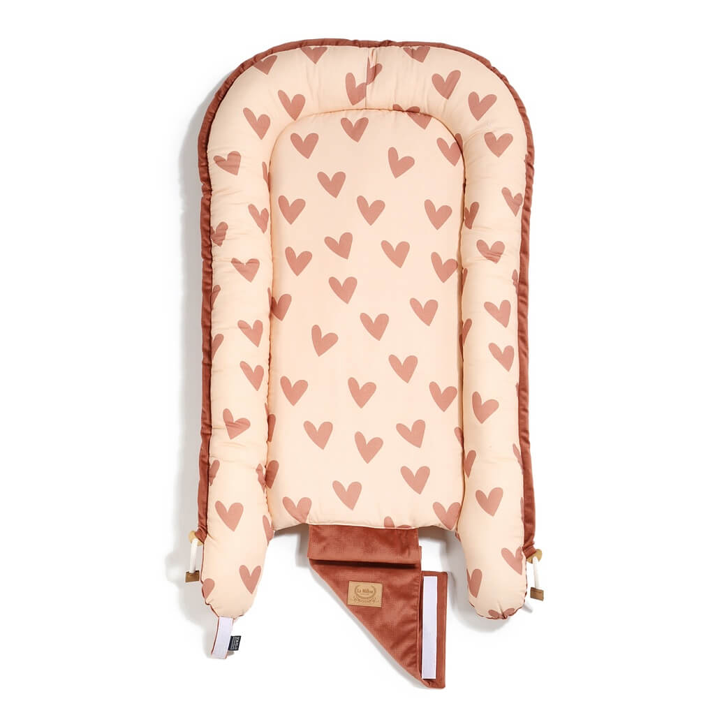 Kokon niemowlęcy BEST NEST - HEARTBEAT PINK / La Millou - Dobre Liski