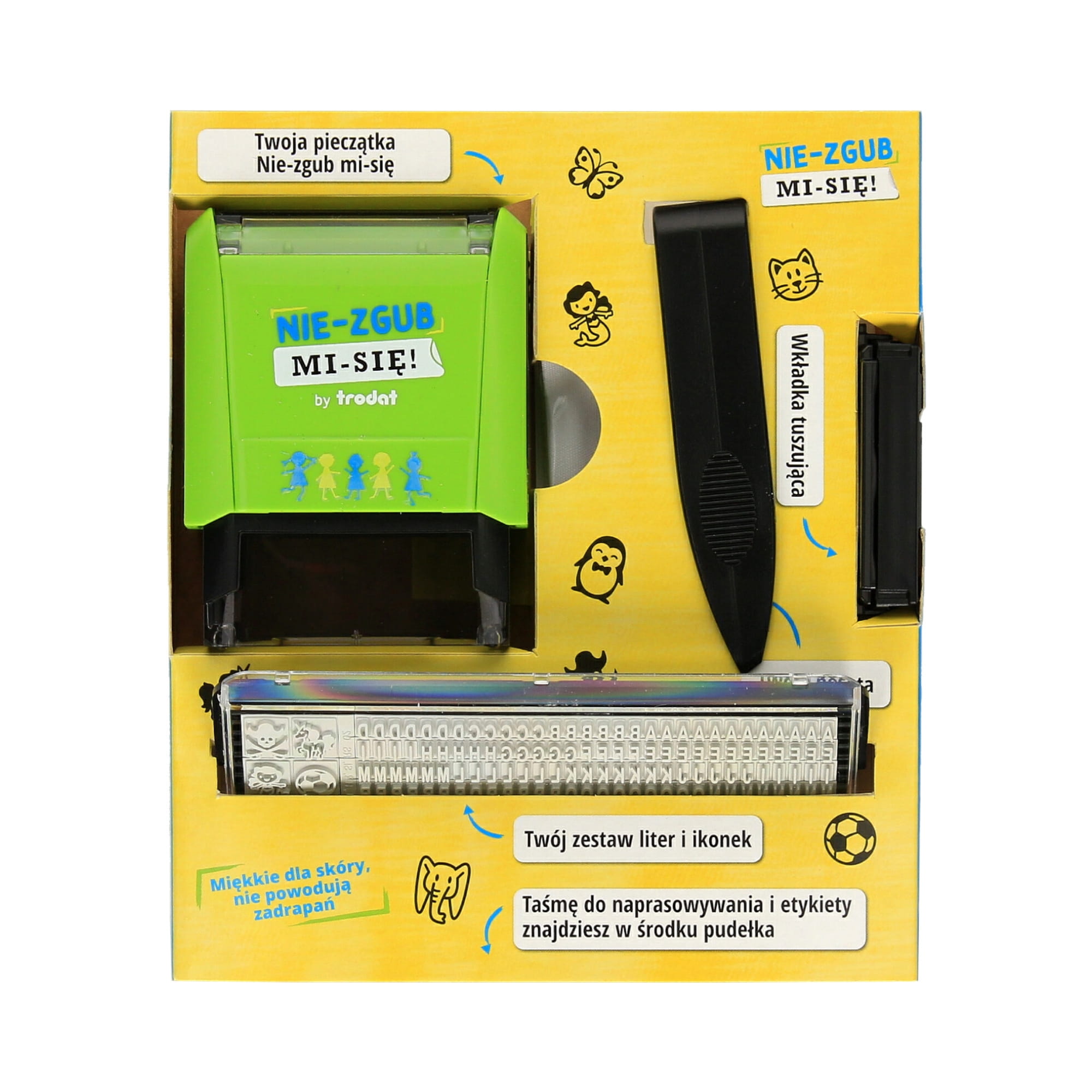 Pieczątka do znakowania rzeczy osobistych "Nie-zgub-mi-się" / Trodat - Dobre Liski