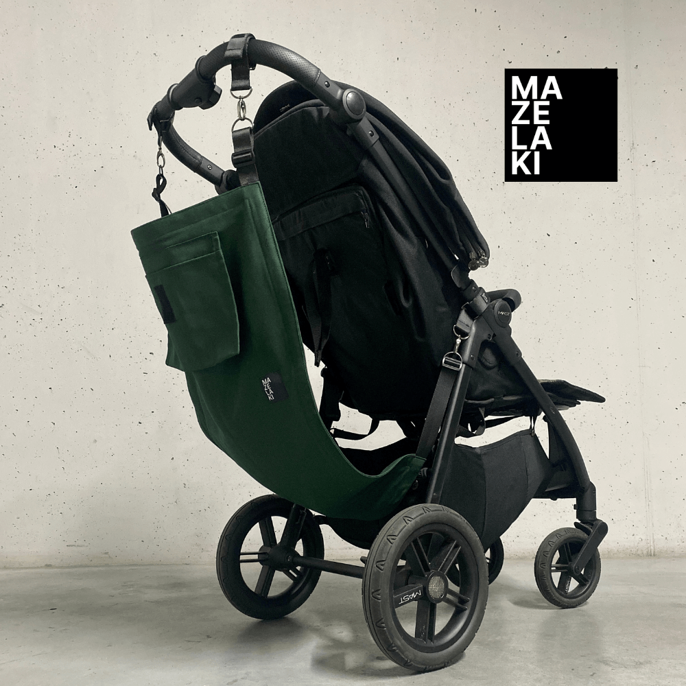 Hamak do wózka - butelkowa zieleń / MAZELAKI - Dobre Liski